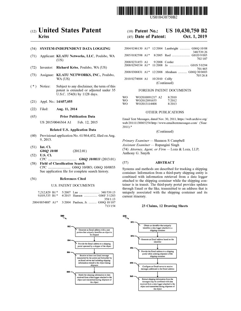 KLATU Awarded U.S. Patent for Advanced Shipping Container Tracking ...